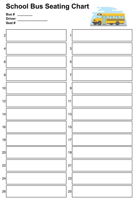 School Bus Seating Chart 11 Free Pdf Printables Printablee Chart