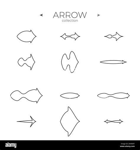 Premium Set Of Arrow Line Linear Arrow Icons Set Thin Line Style
