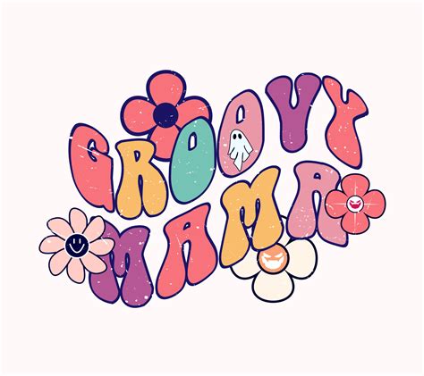 Groovy Mama Halloween Lettering Quote For T Shirt 11096471 Vector Art
