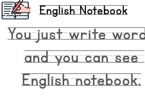 English Handwriting Notebook Teaching Resources