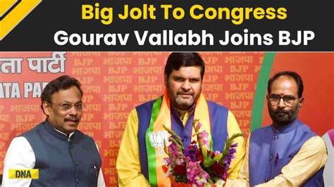 Another Jolt To Congress Gourav Vallabh Joins Bjp Hours After