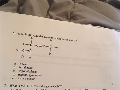 Solved What Is The Molecular Geometry Around Carbon Atom