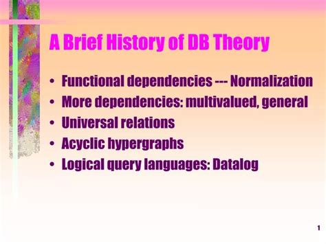 PPT A Brief History Of DB Theory PowerPoint Presentation Free Download ID