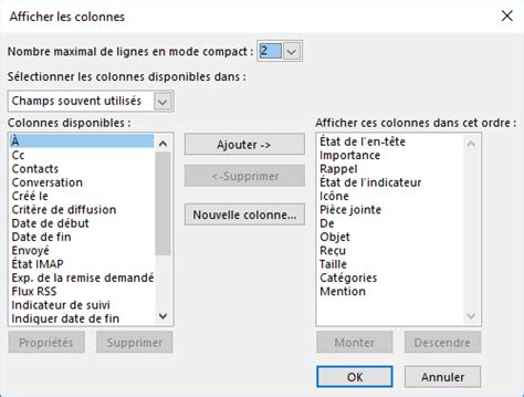 Modifier laffichage par défaut Microsoft Outlook
