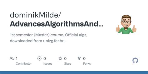 GitHub DominikMilde AdvancesAlgorithmsAndDataStructures 1st Semester