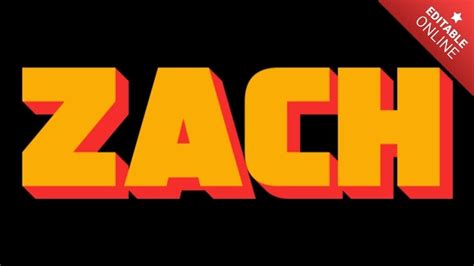 Zach | Yellow Font Style | Text Effect Generator