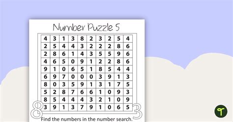 Number Puzzle With Solution 5 Teach Starter Worksheets Library