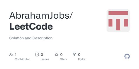 Github Abrahamjobsleetcode Solution And Description