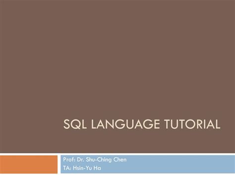 Ppt Sql Language Tutorial Powerpoint Presentation Free Download Id