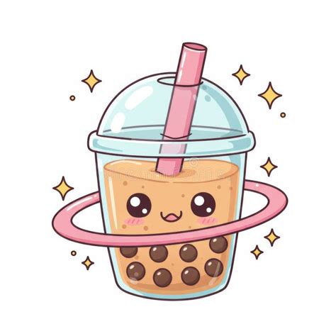 Adorable Kawaii Bubble Tea Cartoon Illustration Stock Illustration Illustration Of Drink