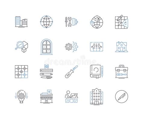 Programming Principles Line Icons Collection Abstraction Algorithm