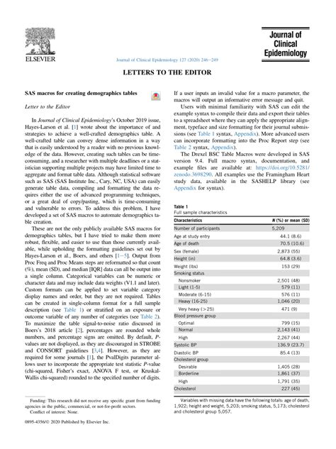PDF SAS Macros For Creating Demographics Tables