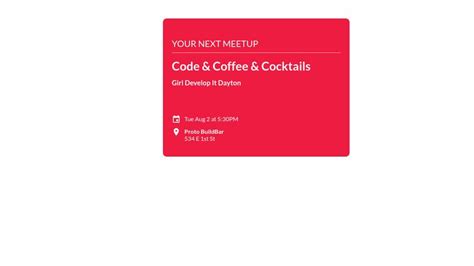 Css Meetup Event Card