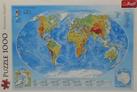 TREFL PUZZLE Mapa fizyczna Świata el
