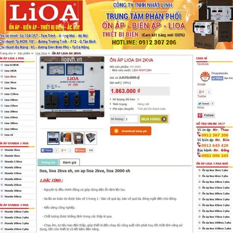 Lioa 2kva Model Sh 2000 Phan Phoi Gia Tot Nhat Pdf