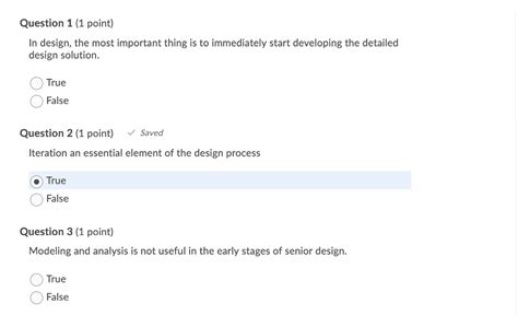 Solved Question Point In Design The Most Important Chegg Com