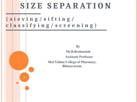 Size Separation Ppt