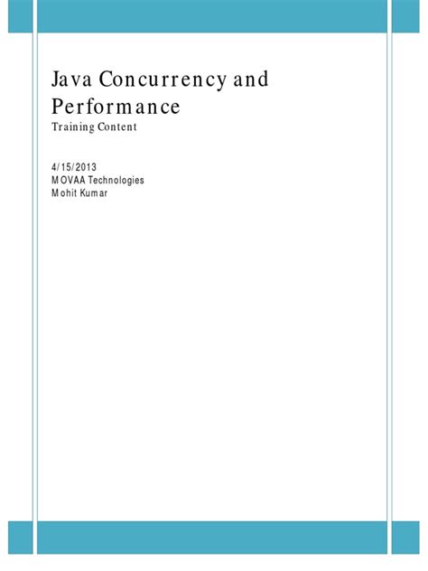 Java Concurrency And Performance Pdf Thread Computing Software