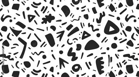 The Seamless Organic Shape Pattern Includes Black And White Geometric