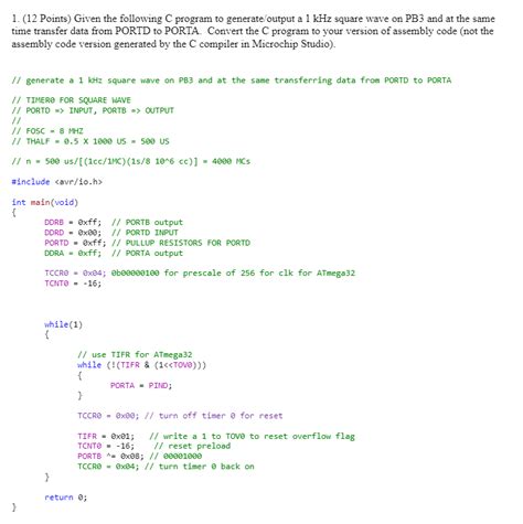 Solved 12 Points Given The Following C Program To Chegg