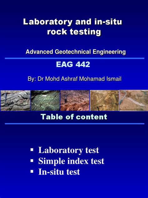 Rock Testing Methods For Lab And Field Pdf Strength Of Materials