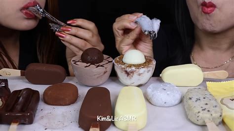 Asmr Milk Vs White Chocolate Daifuku Mochi Big Ice Cream Bars Bon Bon