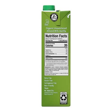 Pacific Foods™ Organic Unsweetened Vanilla Almond Plant Based Beverage