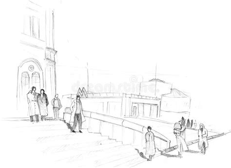 Hand Drawn Sketch Of Of Passers Stock Illustration Illustration Of
