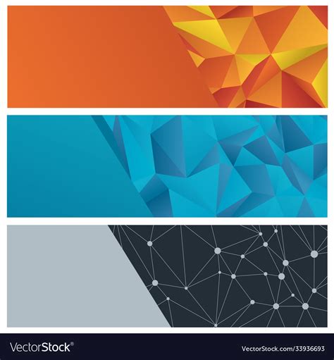 Set Three Polygonal Templates For Your Design Vector Image