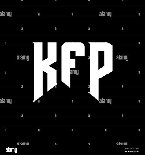 KFP Letter Logo Design For Technology Company KFP Logo Design Black And White Color Combination