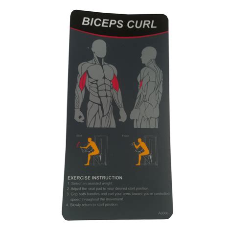 Instruction Placard To Bicep Curl SA XLZN A Fitness Parts Direct