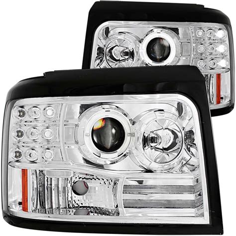 Anzo 1992 1996 Ford F 150 Projector Headlights W Halo Chrome W Side