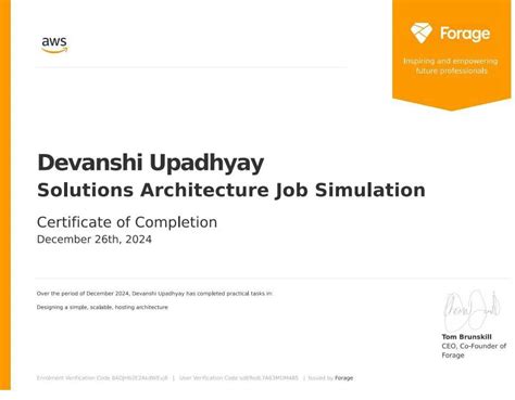 Completing The Aws Solutions Architecture Job Simulation Has Been An