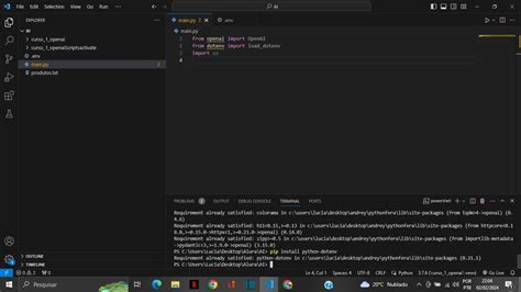 Problemas Com A Importação De Openai E Dotenv Gpt E Python Criando