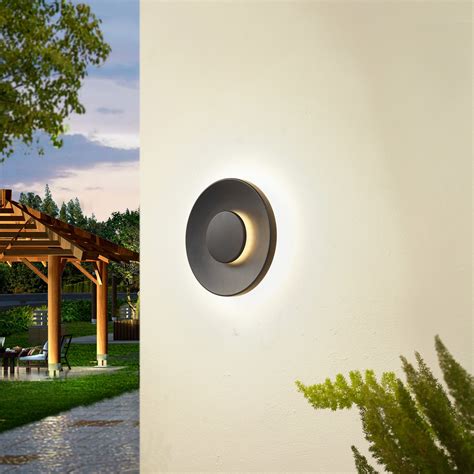 Lucande Aplique De Exterior Led Kayana Negro Aluminio 24 Cm Lamparaes