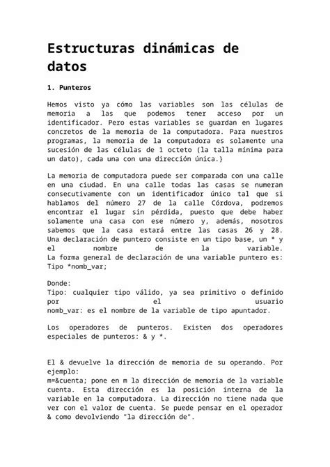 Doc Estructuras Dinámicas De Datos Dokumentips