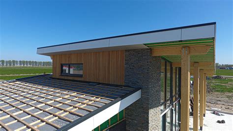 Prefab Dak Houtskeletbouw Plat Of Hellend Groenprefab