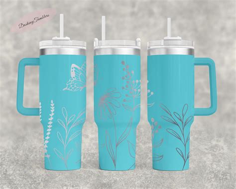 40oz Floral Engraved Tumbler Svg Laser Engraved Tumbler Wrap 40 Oz