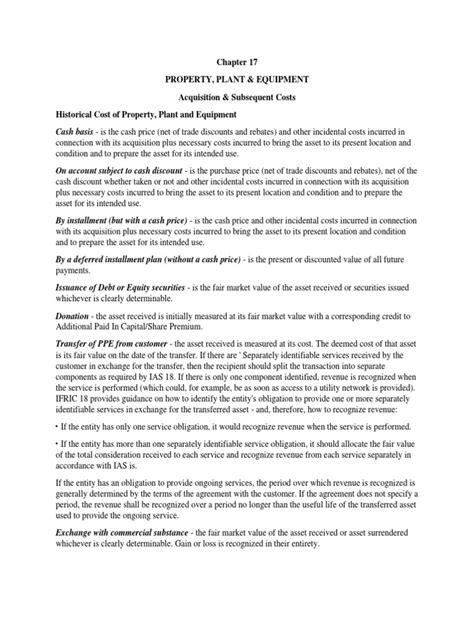 Chapter 17 Ppe Assignment Pdf Fair Value Depreciation