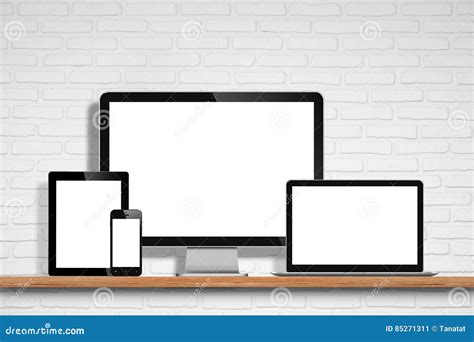 Computer Monitor Laptop Tablet Pc And Mobile Phone Stock Image
