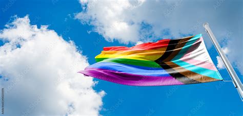The Progress Pride Flag Lgbtq Progress LGBTQ Rainbow Flag Freedom And Love Concept Pride