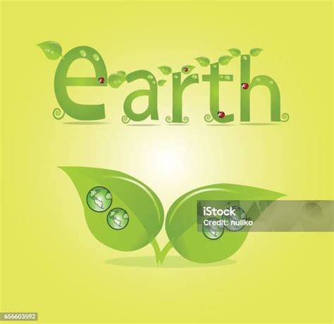 Terre Avec Leafs Et Le Concept De La Goutte Deau Vert Vecteurs Libres