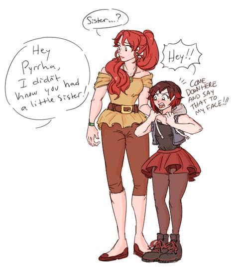 Ruby Is Much Shorter Than Pyrrha Dashingicecream Rwby