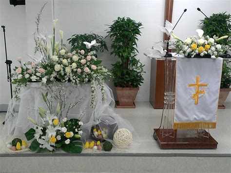 예수사랑교회 강단 꽃꽂이 꽃꽂이 꽃꽂이 디자인 부활절 꽃꽂이