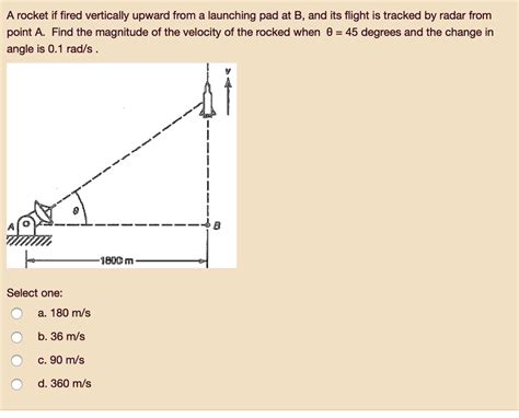 A Rocket If Fired Vertically Upward From A Launching Pad At B And Its
