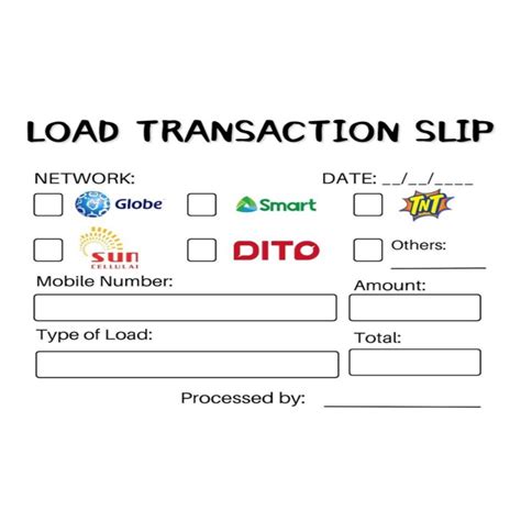 Load Transaction Slip A6 Size Shopee Philippines