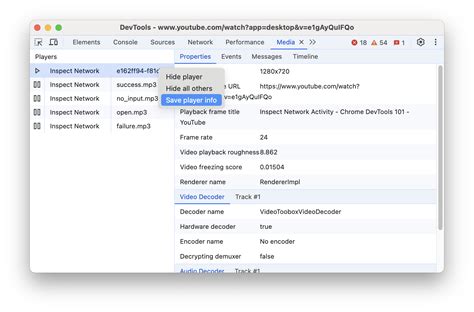 媒體：查看及偵錯媒體播放器資訊 Chrome Devtools Chrome For Developers