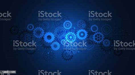 톱니바퀴와 기어 휠 메커니즘 하이테크 디지털 기술 및 엔지니어링 설계를 위한 개념과 아이디어 기계 공학의 추상적 기술적 배경