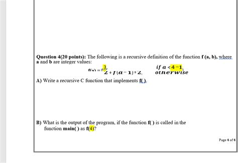 Solved Question 420 Points The Following Is A Recursive