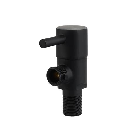 Custom Cml2014c Bathroom Matt Black Brass Angle Valve With Rod Handle 1